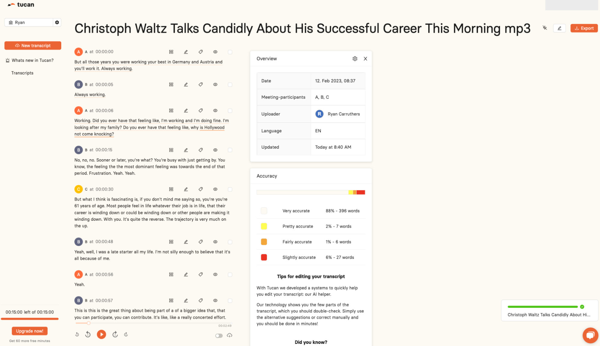 Happy Scribe vs Tucan.ai: Which transcription tool does it better?